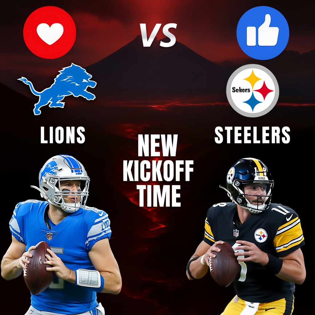 🚨 Time Update 🚨: Lions vs. Steelers at Ford Field — Kickoff Time ...