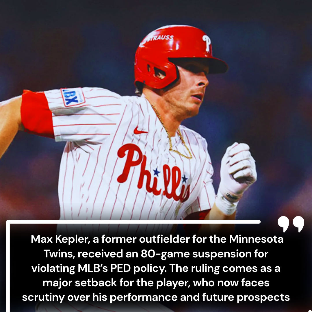 Update: Former Twins outfielder Max Kepler has been handed an 80-game ...