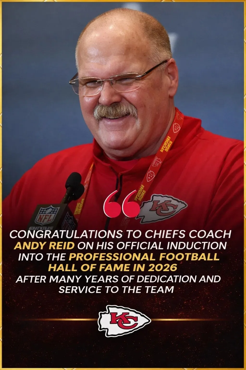 🚨 CONGRATULATIONS TO ANDY REID: Chіefѕ Coаch Offіcіаlly Inducted іnto ...